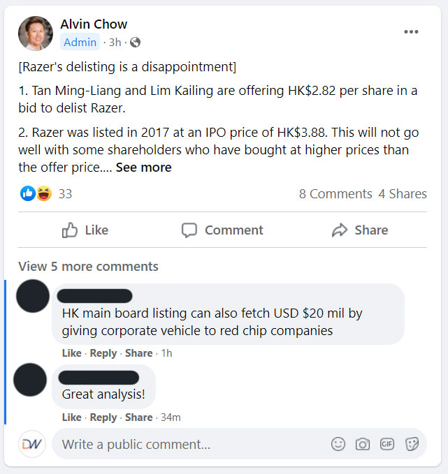 Why Razer’s delisting is a disappointment